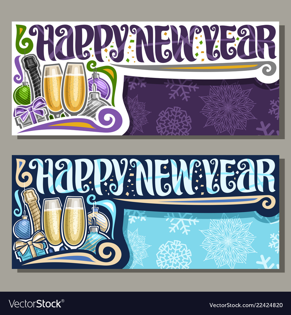 Banners for happy new year Royalty Free Vector Image