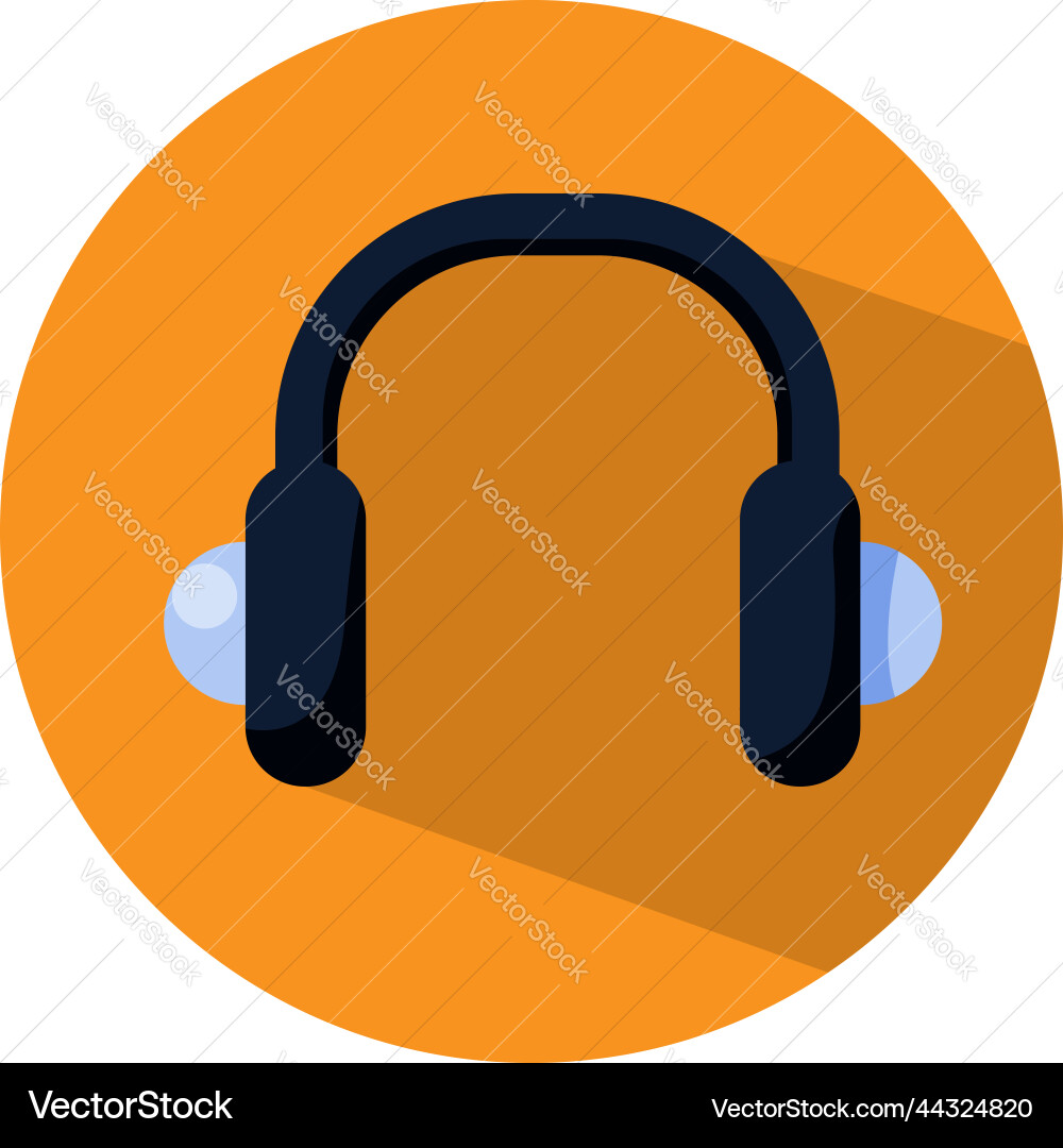 Black headphones on a white background Royalty Free Vector