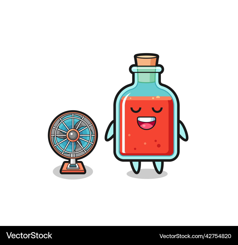 Cute square poison bottle is standing in front Vector Image
