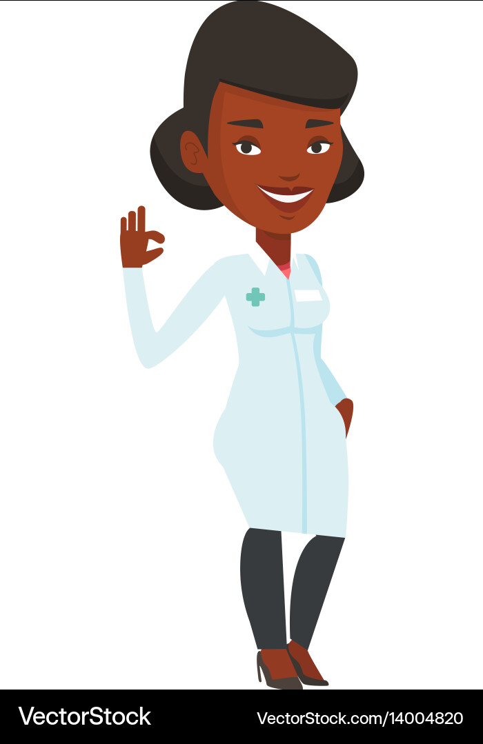 Doctor showing ok sign Royalty Free Vector Image