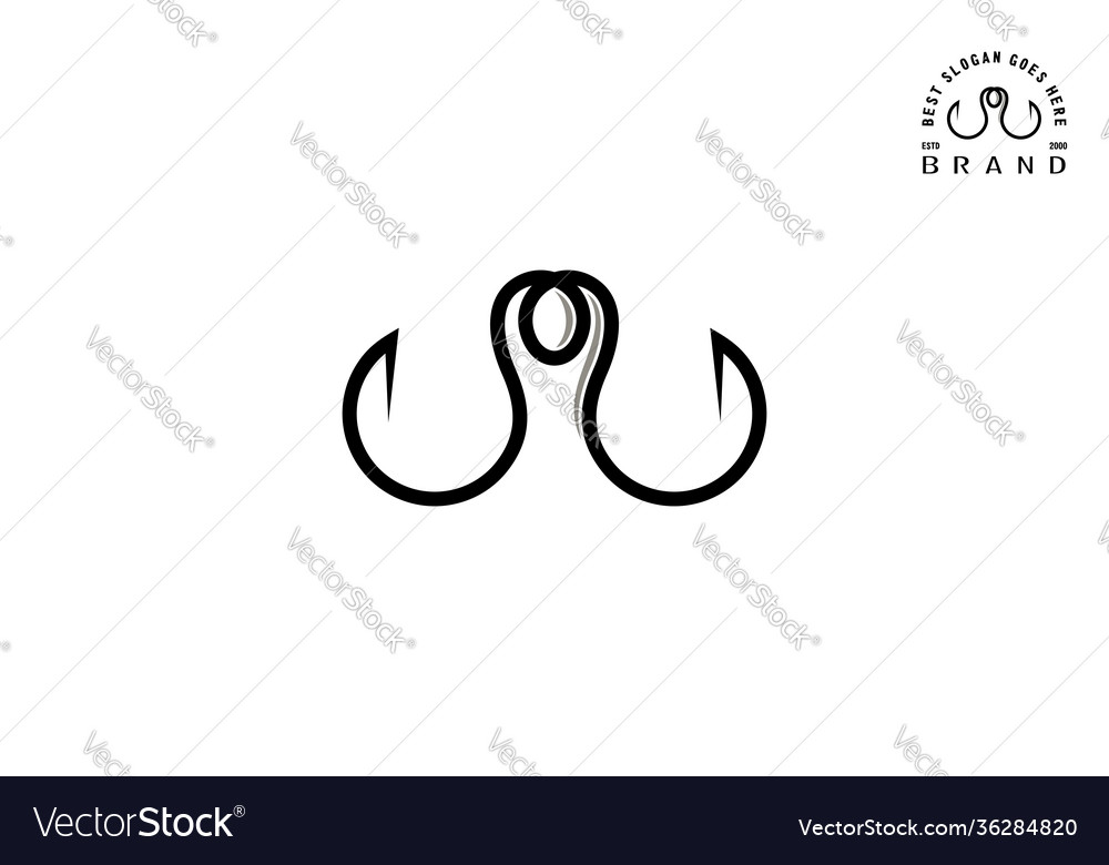 Fishhook logo Royalty Free Vector Image - VectorStock