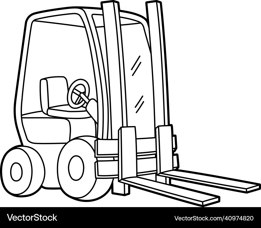 Forklift coloring page isolated for kids Vector Image