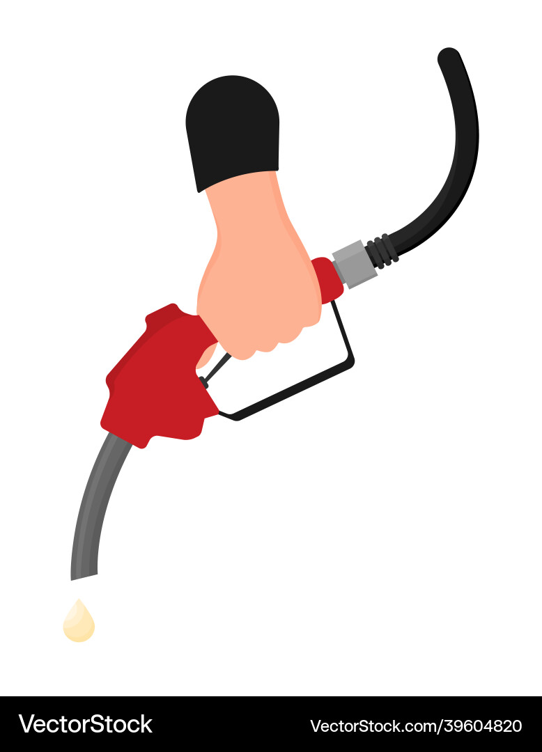 Fuel nozzle add flat Royalty Free Vector Image