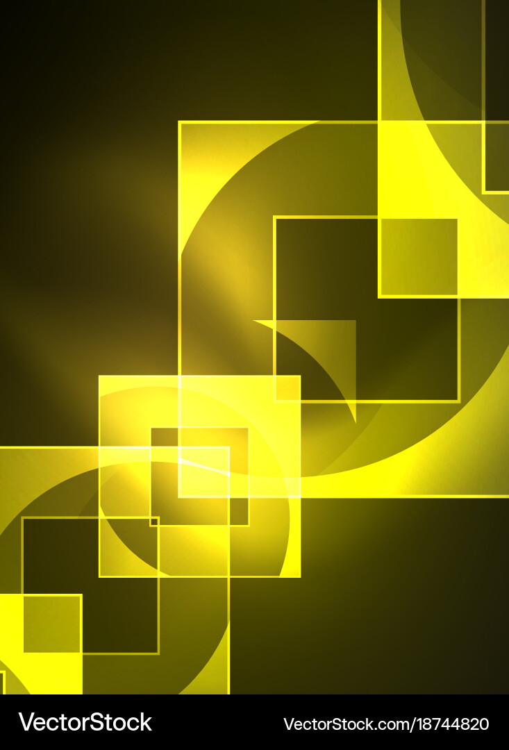 Glowing squares in the dark digital abstract Vector Image