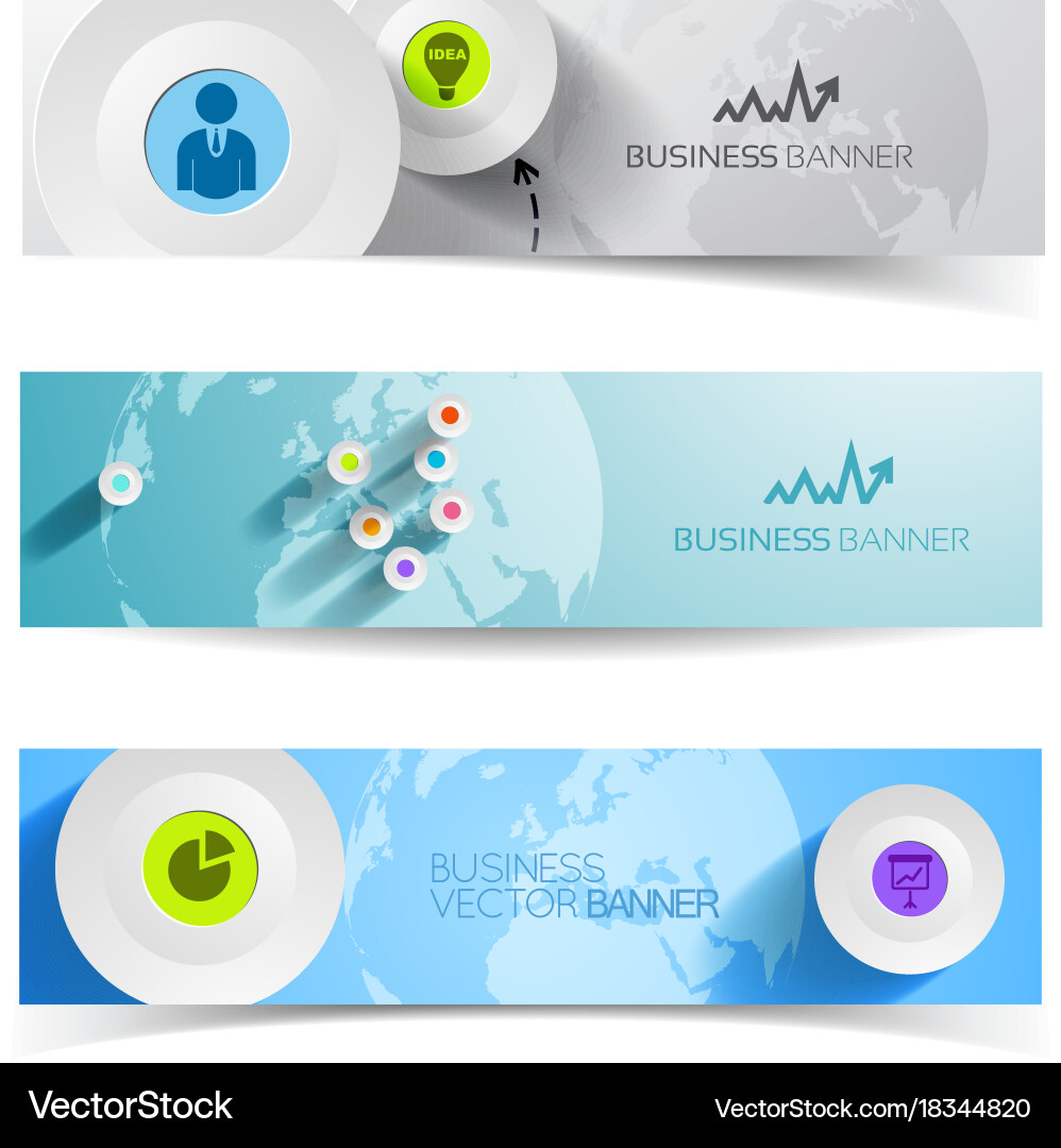 Infographic abstract business colorful horizontal Vector Image