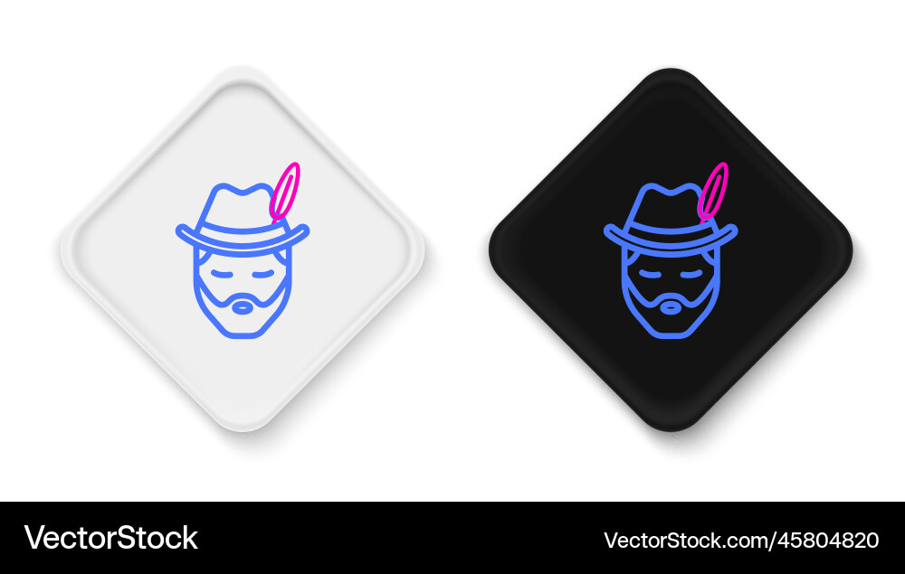 Line man dressed for german oktoberfest icon Vector Image