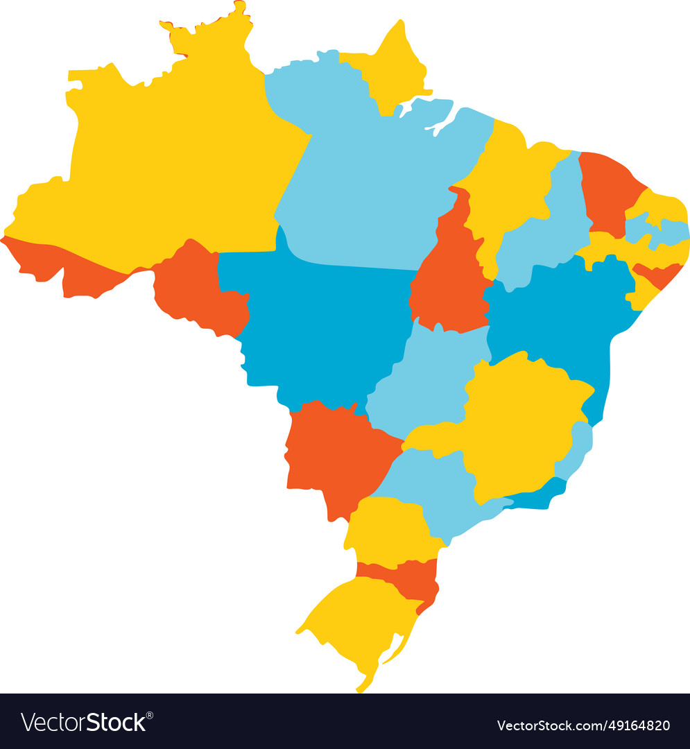 Map of brazil with colored pin maps Royalty Free Vector