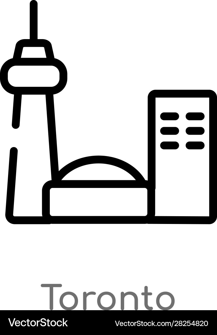 Outline toronto icon isolated black simple line Vector Image