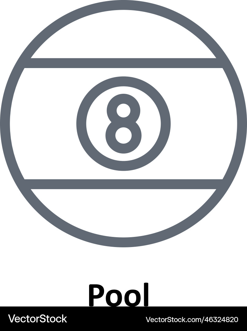 Pool outline icons simple stock Royalty Free Vector Image