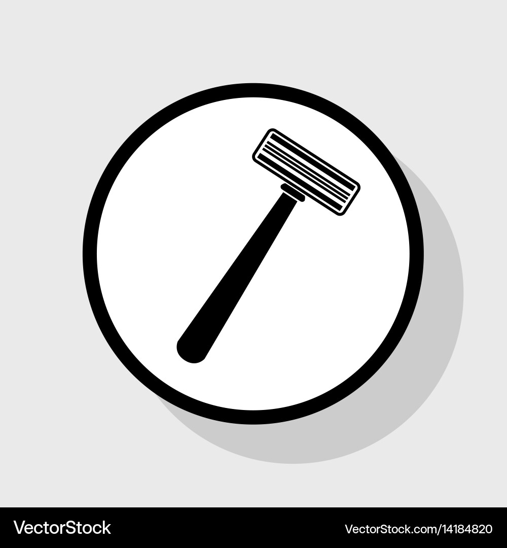 Safety razor sign flat black icon Royalty Free Vector Image