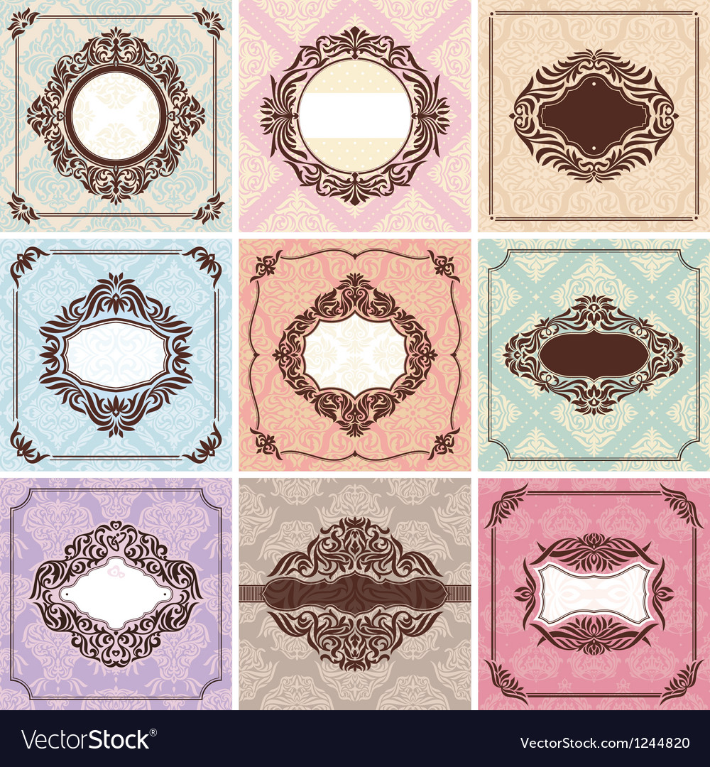 Set vintage frames Royalty Free Vector Image - VectorStock