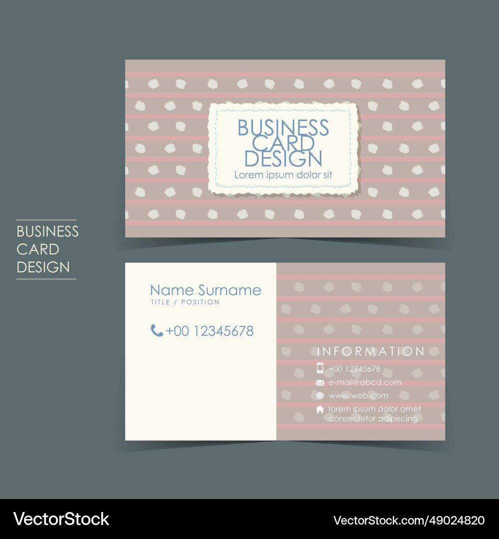 Simple casual business card set Royalty Free Vector Image