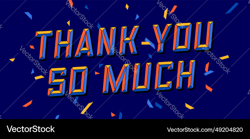 Thank you so much lettering Royalty Free Vector Image