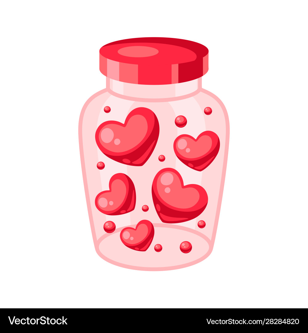 Valentine's Day Heart Jar Royalty Free Vector Image
