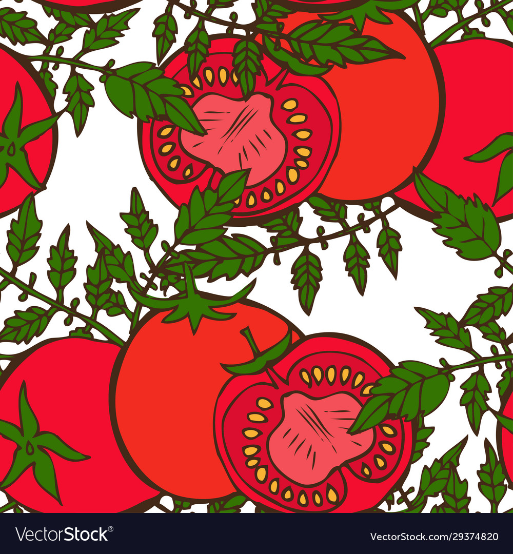 Vegetable seamless pattern Royalty Free Vector Image