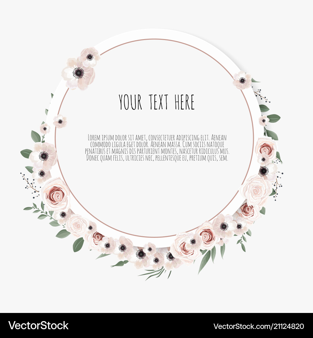 Vintage label with flowers frame border with copy Vector Image