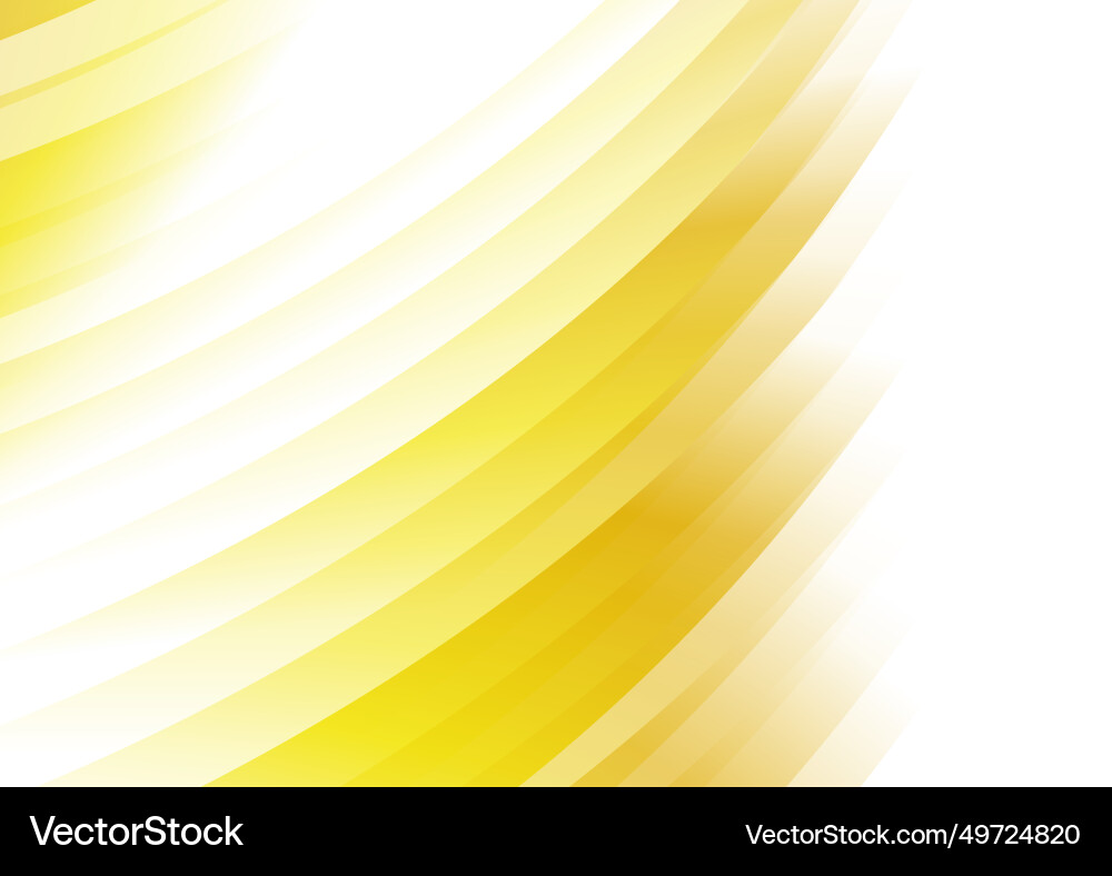 Yellow white glossy curved stripes abstract Vector Image