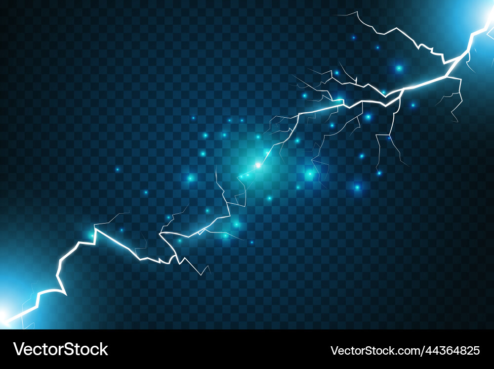 A set of magic lightning and bright lighting Vector Image