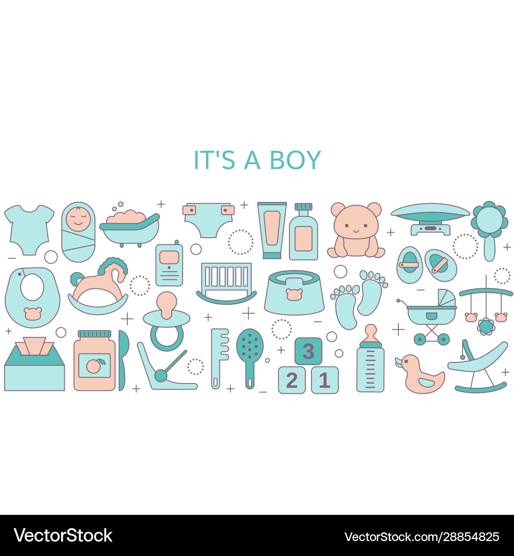 Background with simple baby symbols Royalty Free Vector