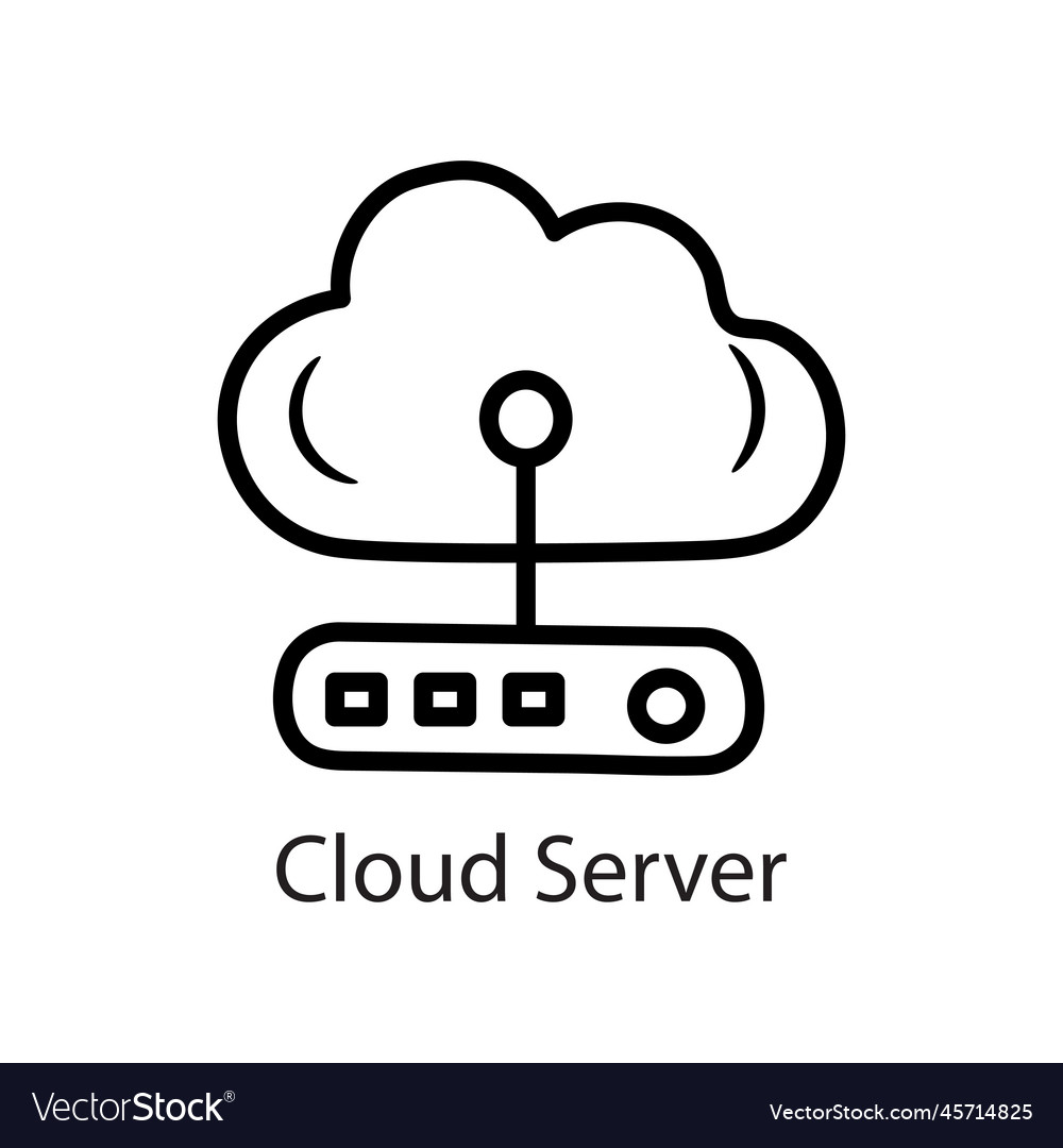 Cloud Server Outline Icon Design Dat Royalty Free Vector