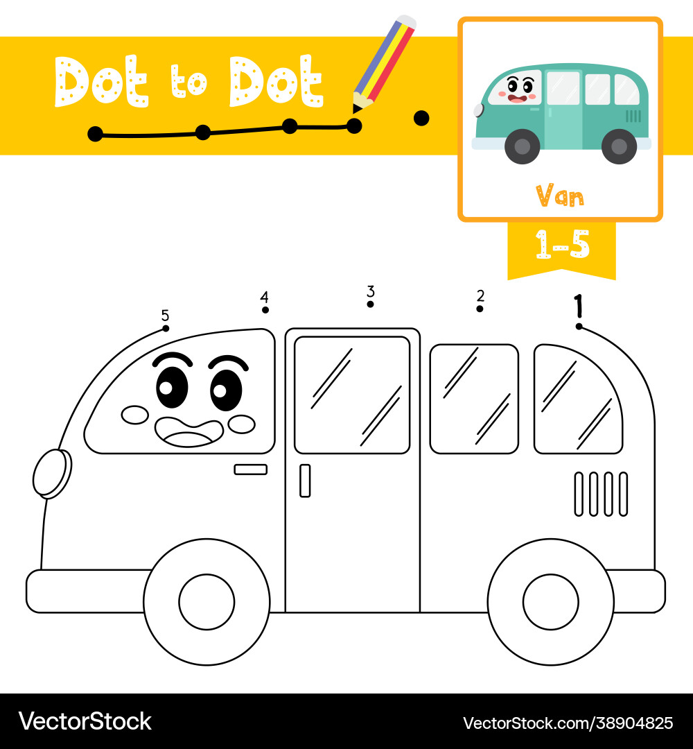 Dot to educational game and coloring book van Vector Image