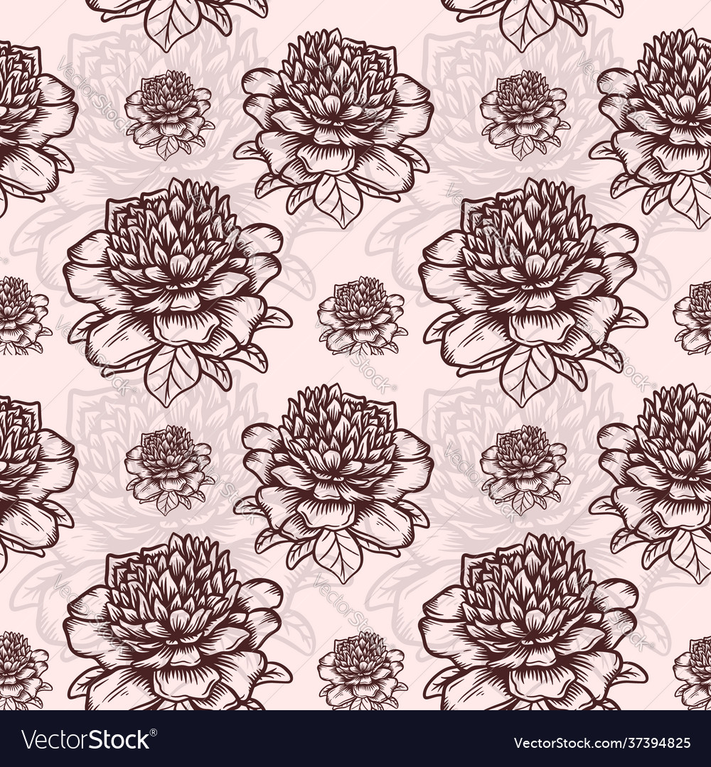 Flower line seamless pattern Royalty Free Vector Image
