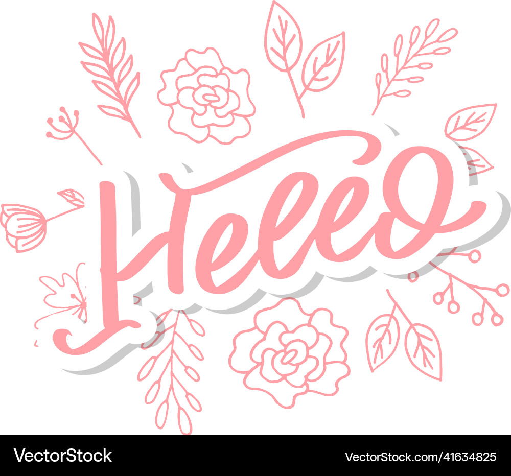 Hello in hand drawn style world lettering Vector Image