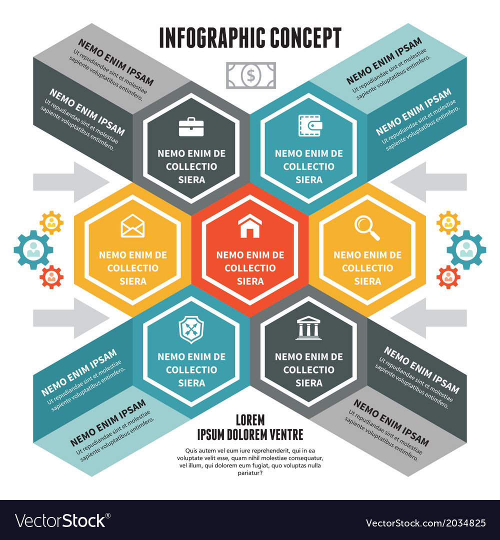 Infographic concept - scheme with icons Royalty Free Vector