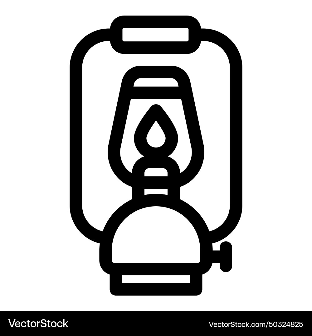 Kerosene lamp flat icon isolated on white Vector Image