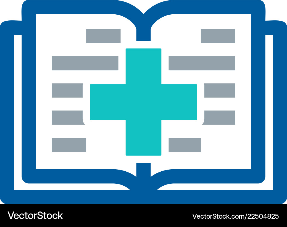 Medical book logo icon design Royalty Free Vector Image