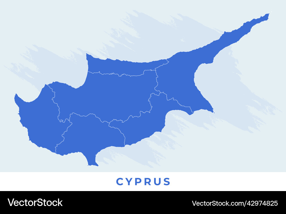 National map of cyprus Royalty Free Vector Image