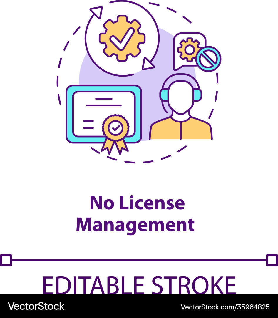 No license management concept icon Royalty Free Vector Image
