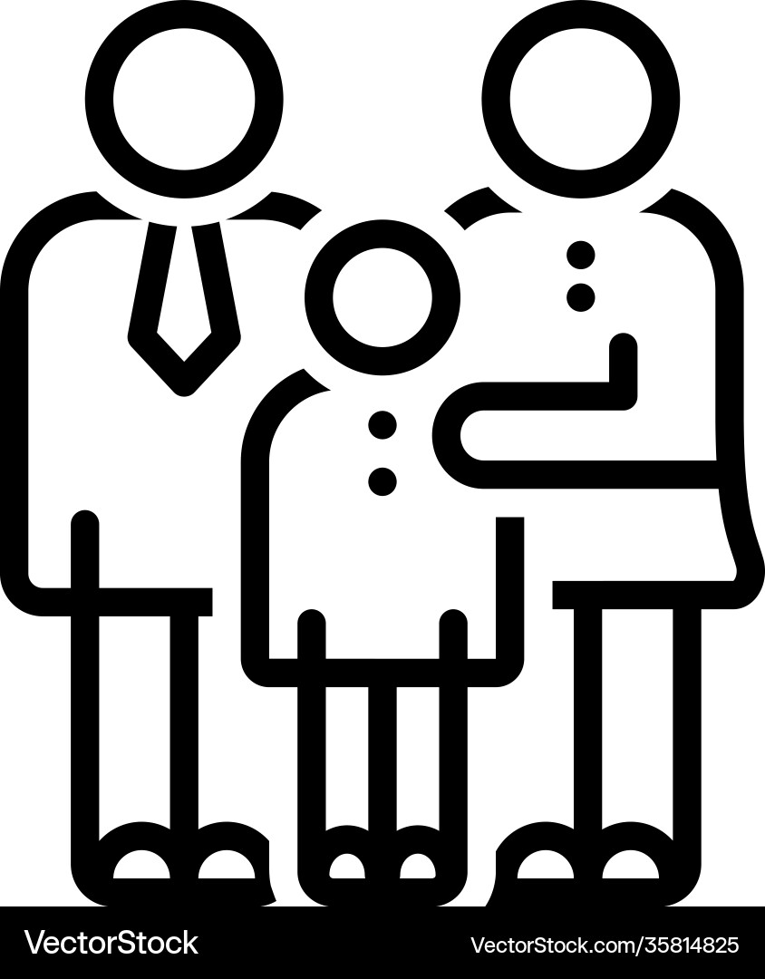 Parents with kids stick Royalty Free Vector Image