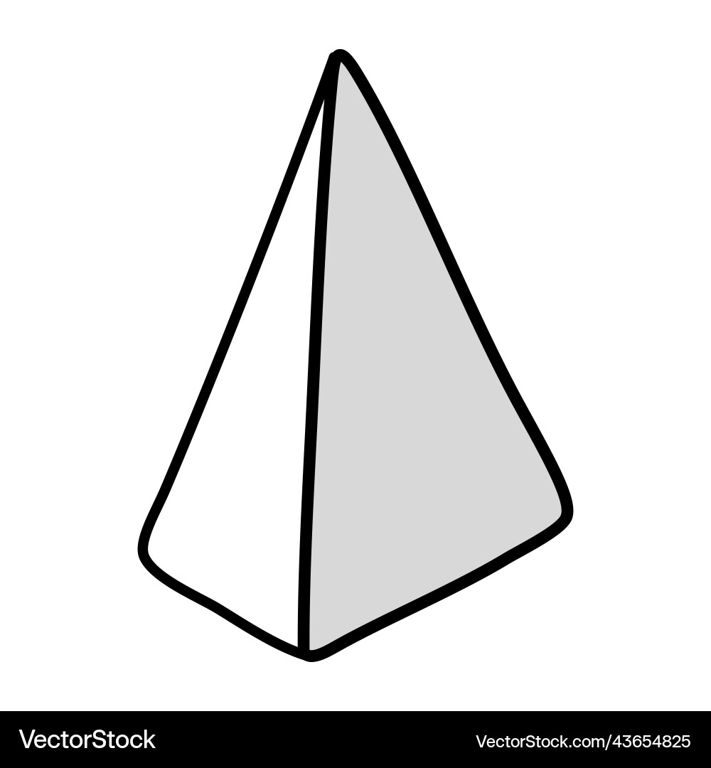 Pyramid icon symbol sign hand drawing doodle Vector Image