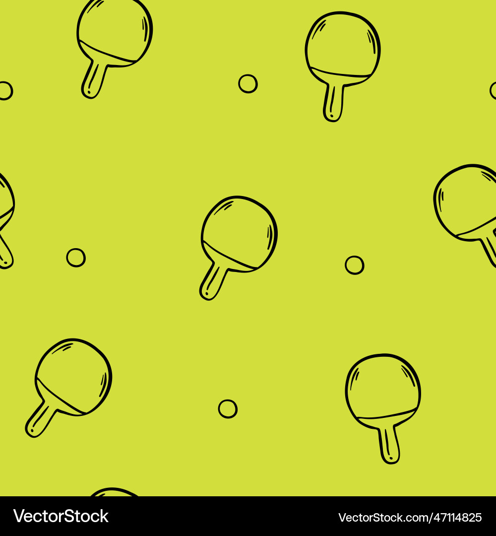 Seamless pattern of flat black ping pong Vector Image