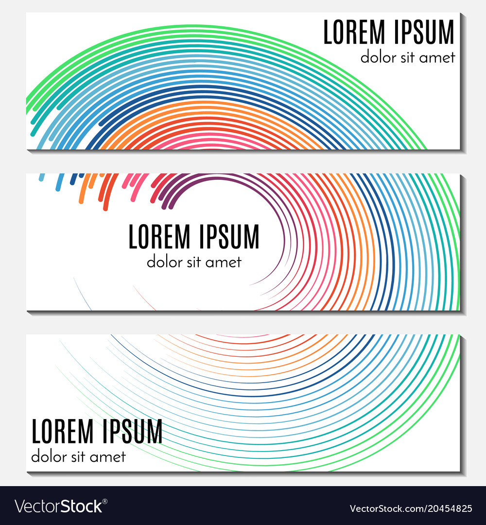 Set of colorful abstract header banners Royalty Free Vector
