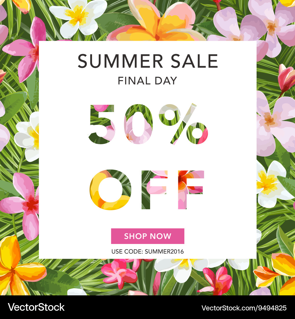 Summer sale banner background big Royalty Free Vector Image
