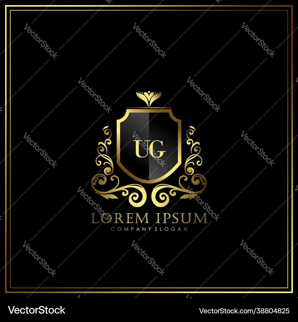 Ug initial letter luxury logo template in art Vector Image