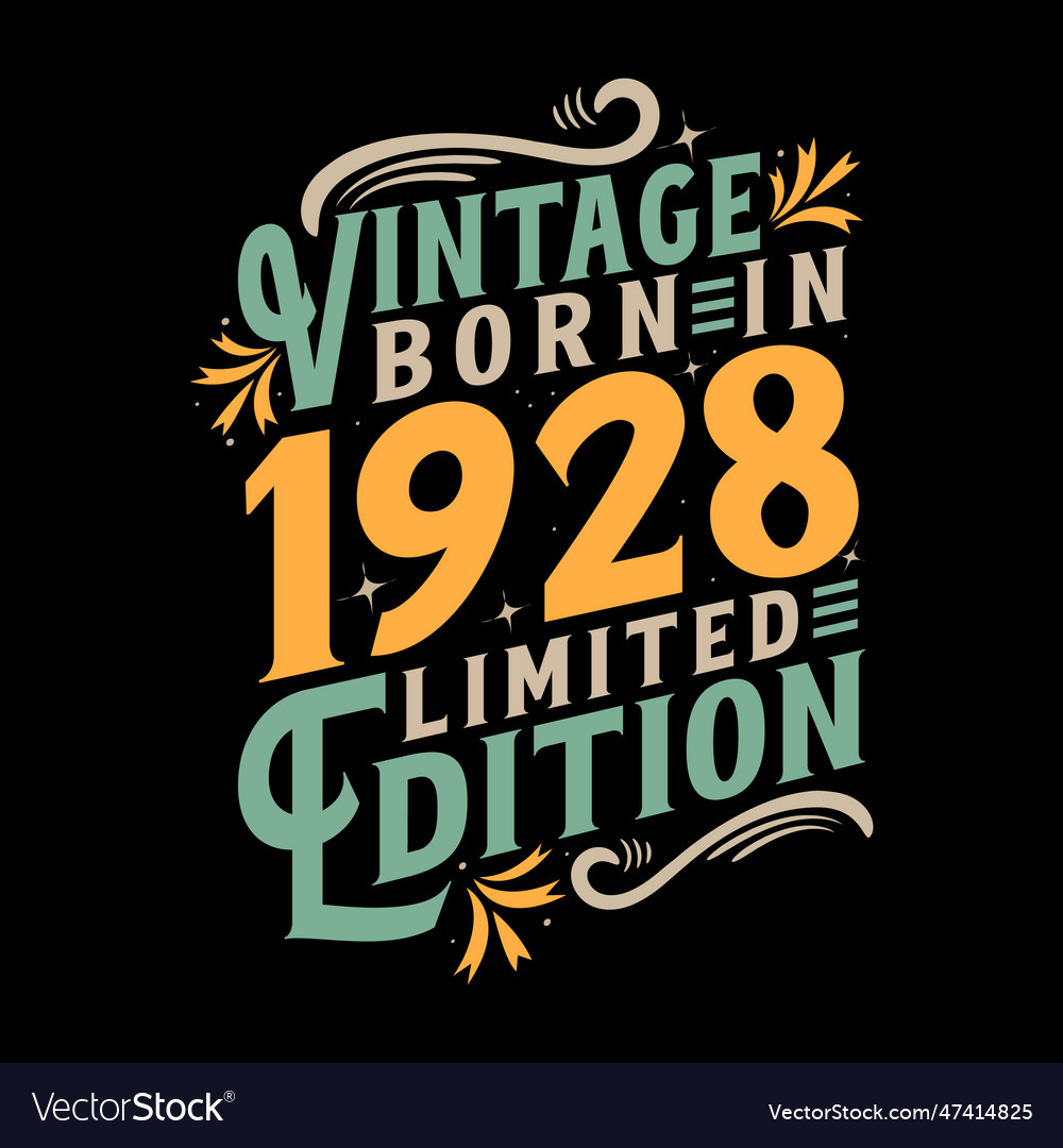 Vintage born in 1928limited edition Royalty Free Vector