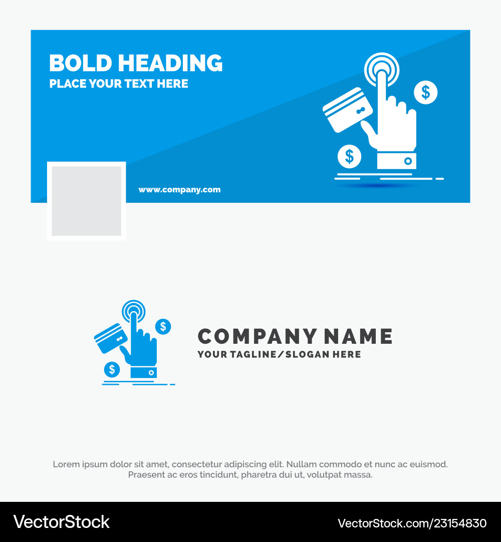 Blue business logo template for ppc click pay Vector Image