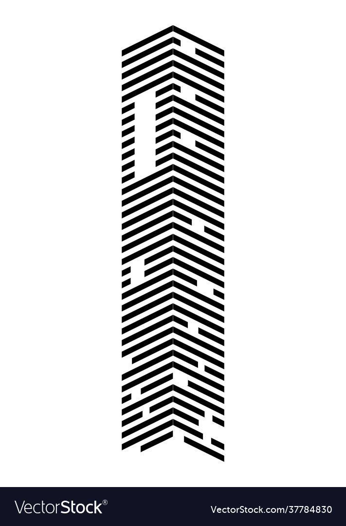 Building monochrome front Royalty Free Vector Image