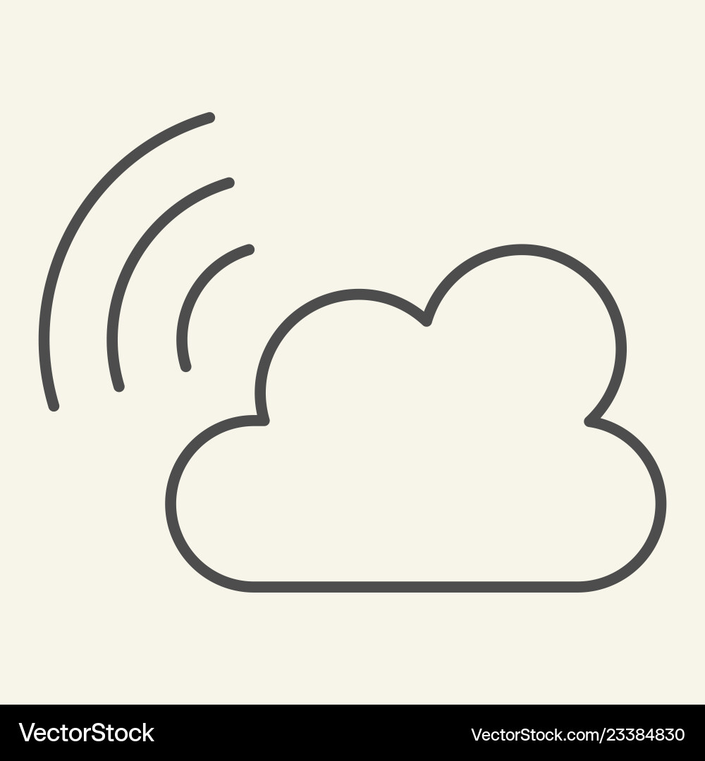 Cloud wifi thin line icon connection Royalty Free Vector