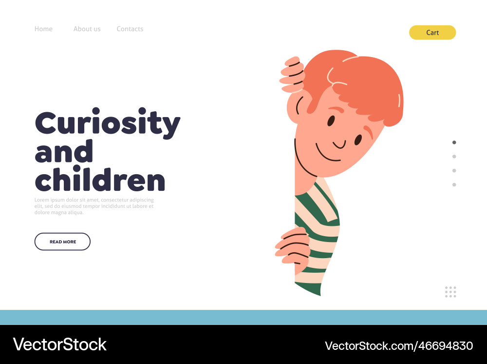 Curiosity and children landing page template Vector Image