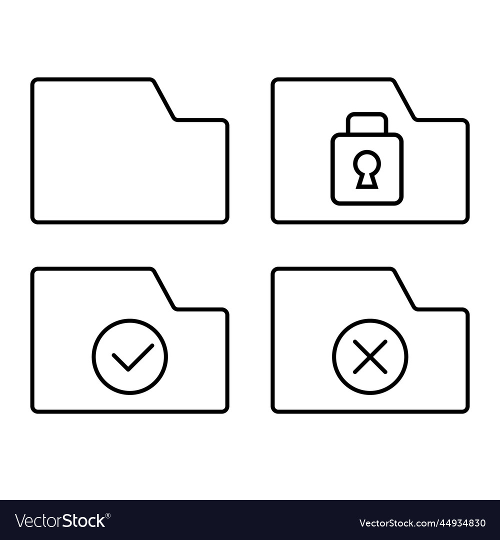 Encrypted folder folder with check mark Royalty Free Vector