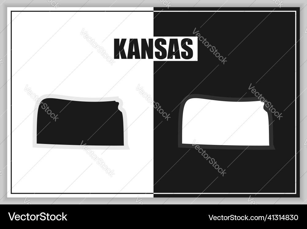 Flat style map of state kansas usa Royalty Free Vector Image