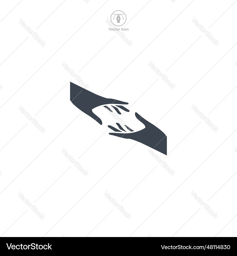 Helping hand icon symbol isolated on white Vector Image