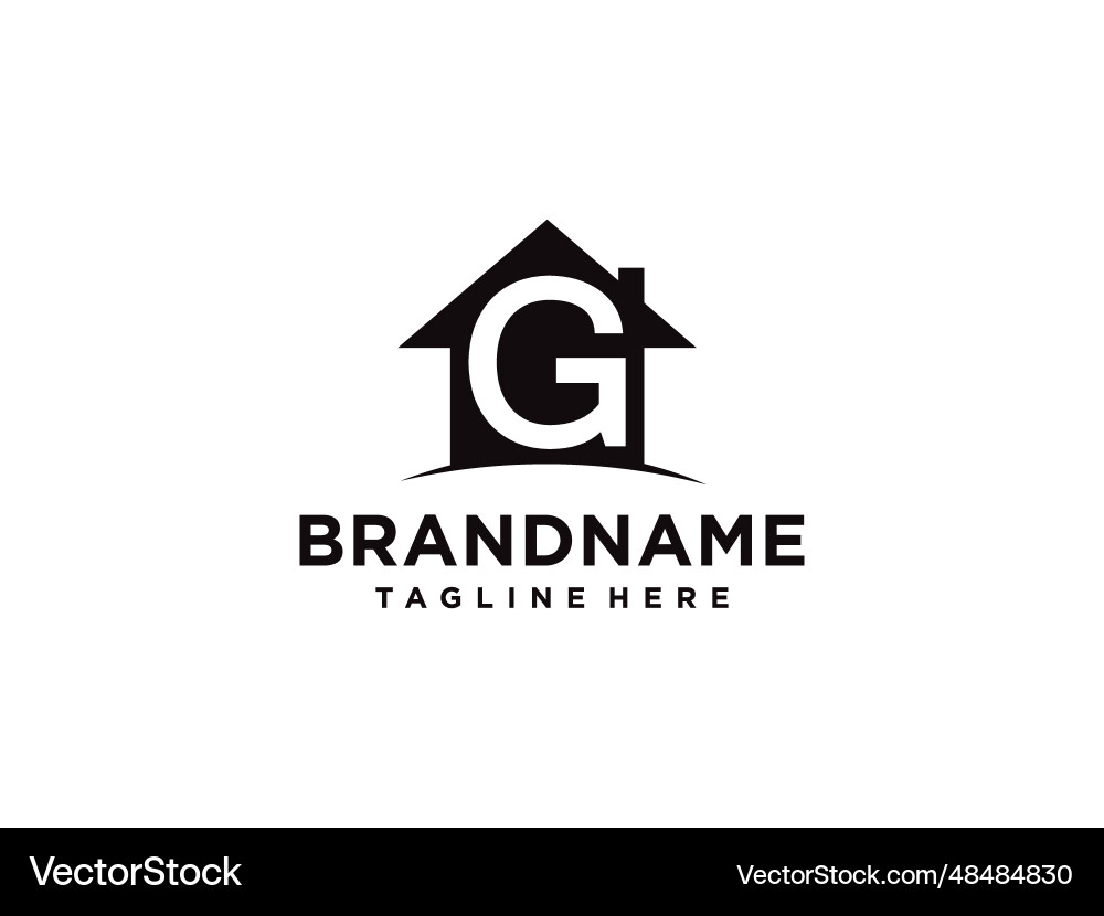 Letter g house logo design template inspiration Vector Image