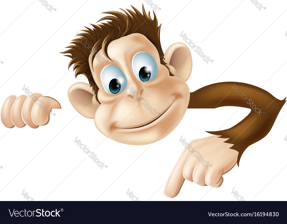 Pointing monkey Royalty Free Vector Image - VectorStock