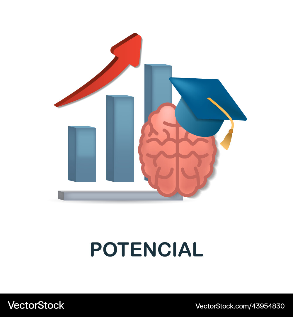 Potencial icon 3d from business training Vector Image