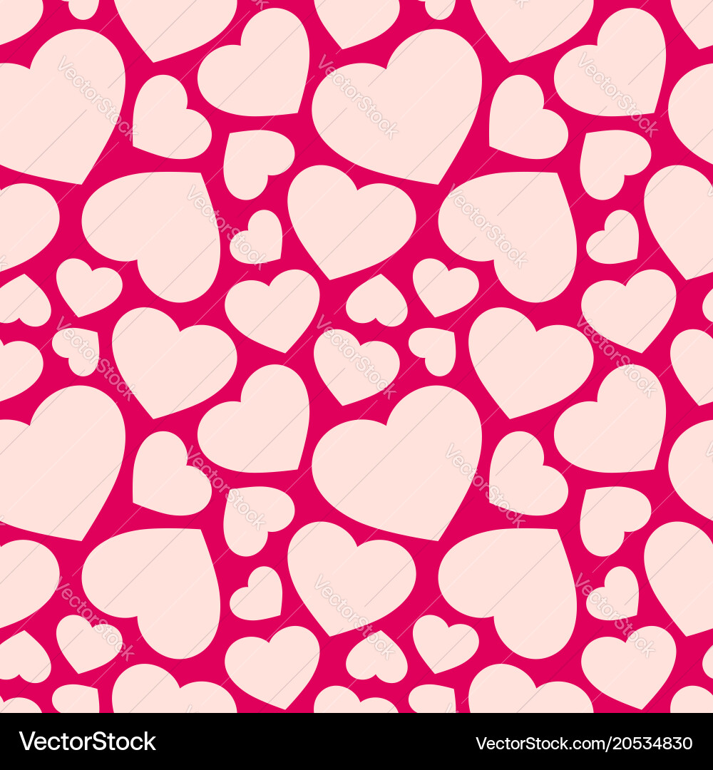 Seamless pattern with hearts red and pink Vector Image